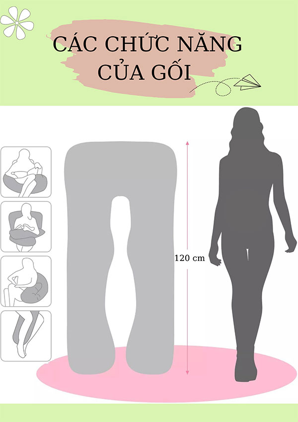 Gối Chữ U Cho Mẹ Bầu GoldCat - Vải Muslin